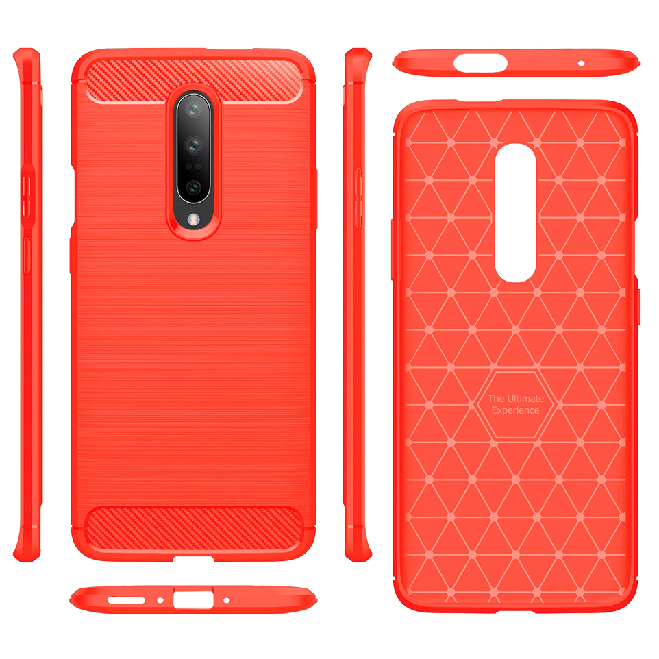 Flexi Slim Carbon Fibre Case for OnePlus 7 Pro (Red)
